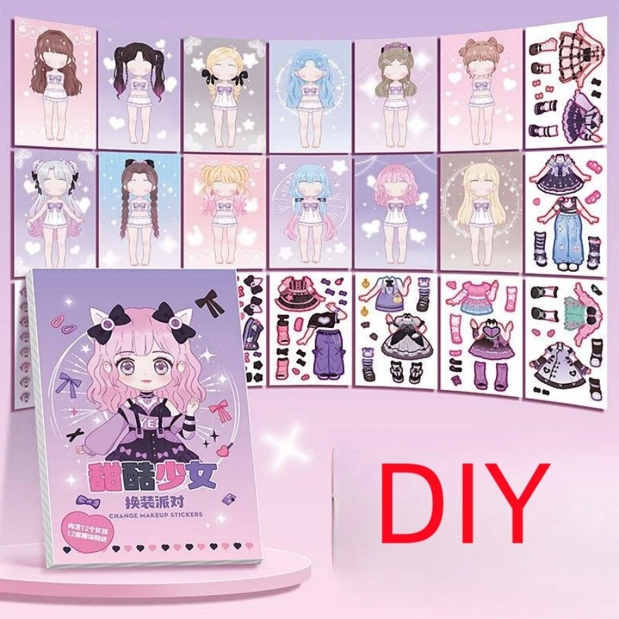 Diy Cute & Educational Dress Up Stickers. Full Body Changeable Stickers ...