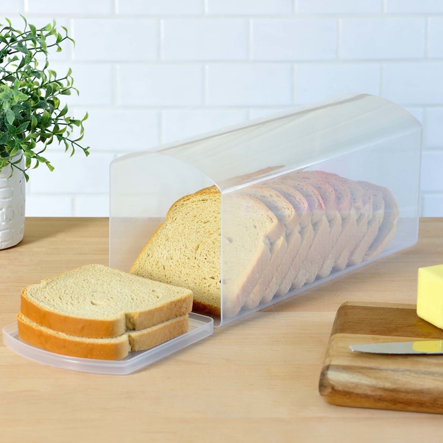 Youngever Plastic Bread Container, Sandwich Size Bread Storage Bin ...
