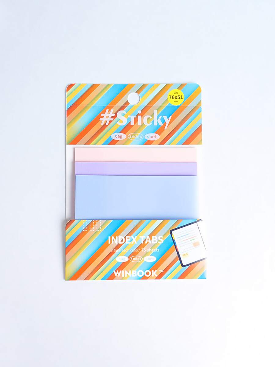 1 Pad 3-color Combination Transparent Sticky Notes, Repeatedly Slippery ...
