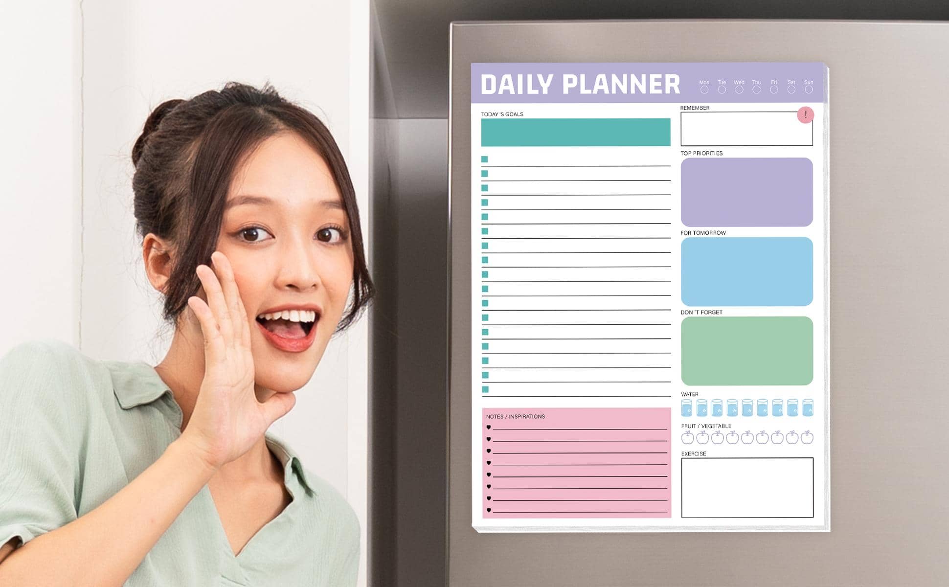 Simple Magnetic Daily Planner To Do List Task Checklist Notepad Undated ...