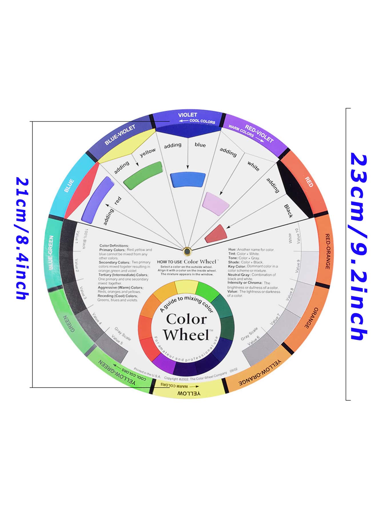 Cox Color Wheel - 1pc 9.2 Inch Multicolor Artist Paint Mixing Guide ...