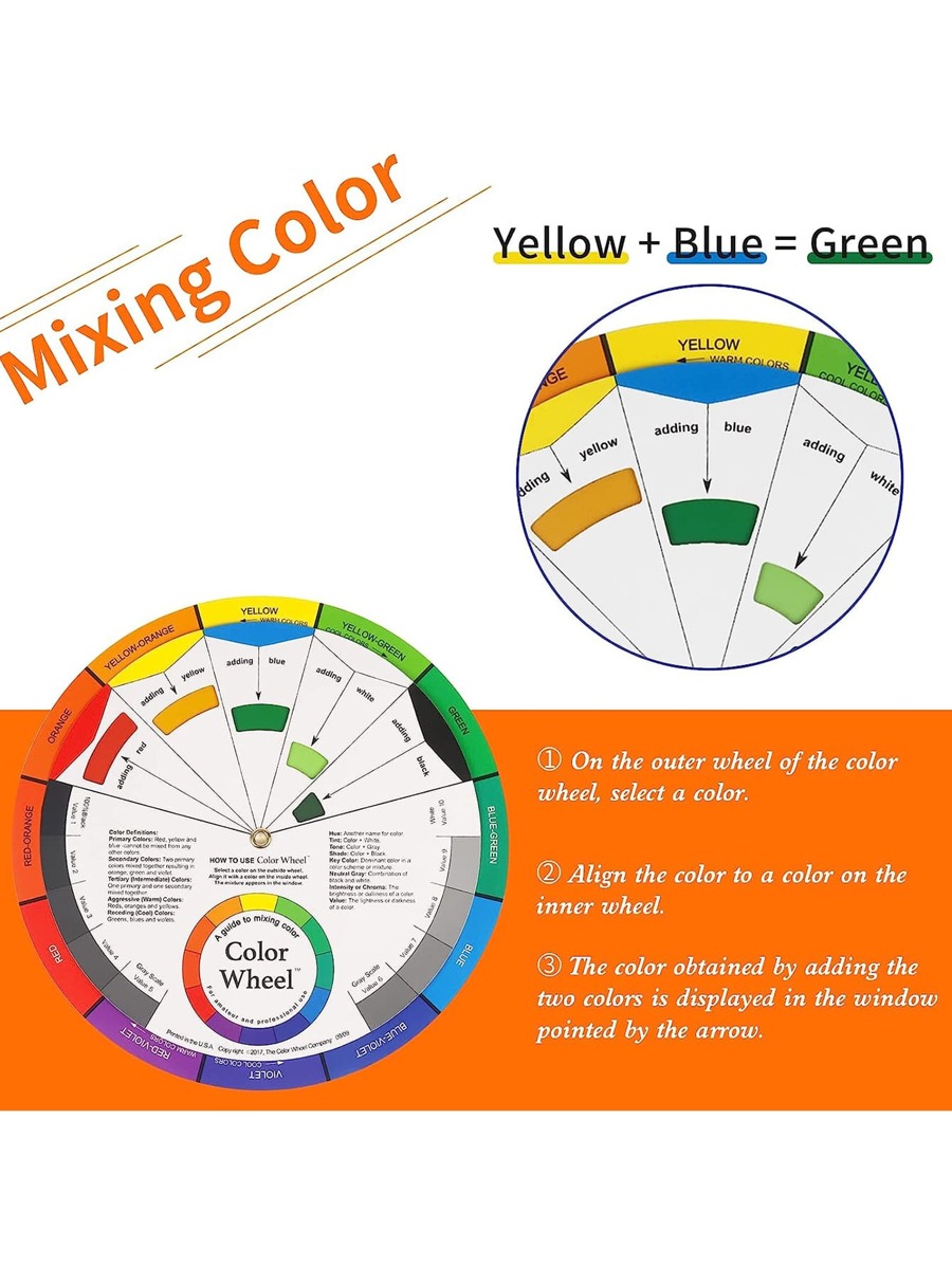 Cox Color Wheel - 1pc 9.2 Inch Multicolor Artist Paint Mixing Guide ...