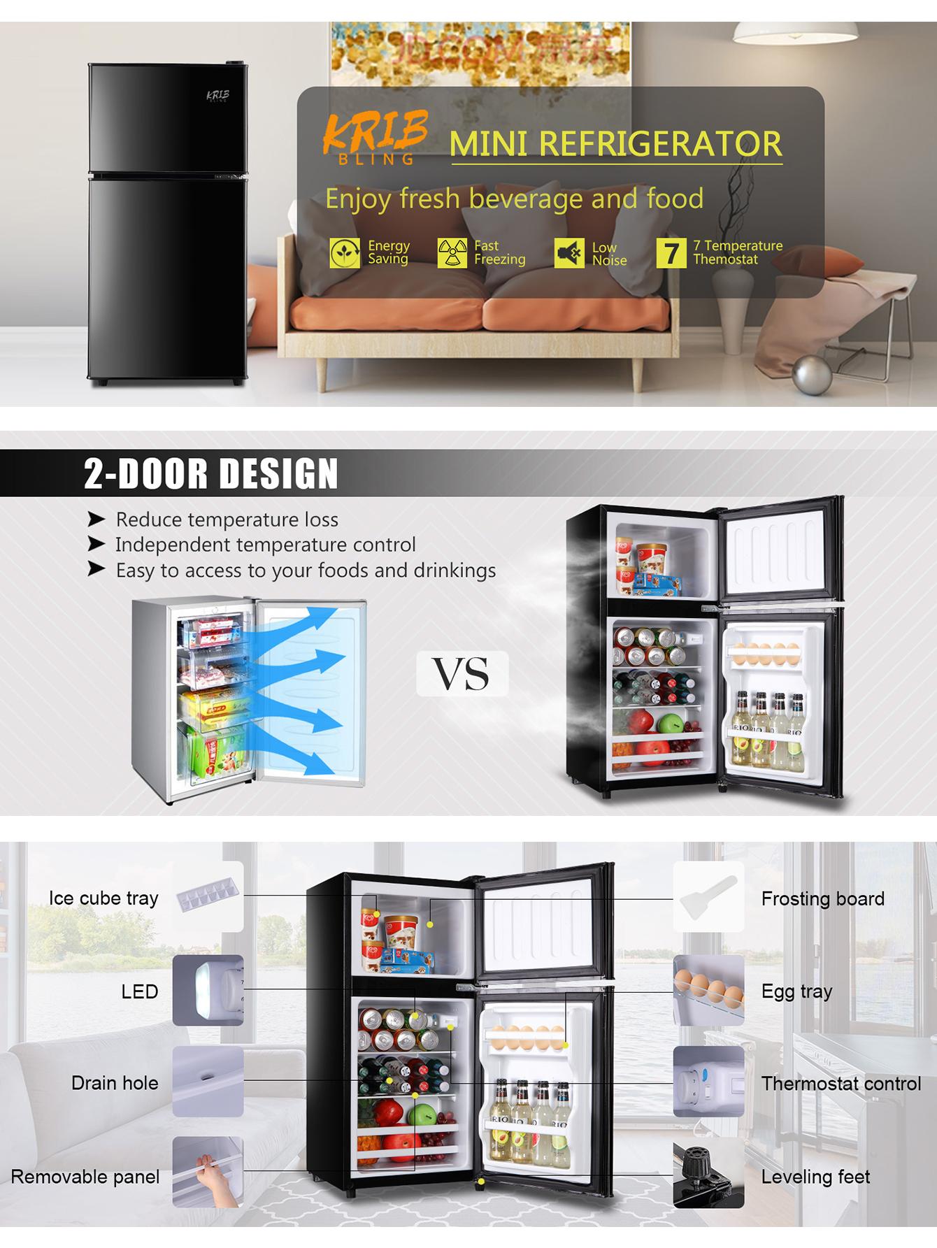 3.5Cu.Ft Compact Refrigerator Mini Fridge with Freezer, Small ...