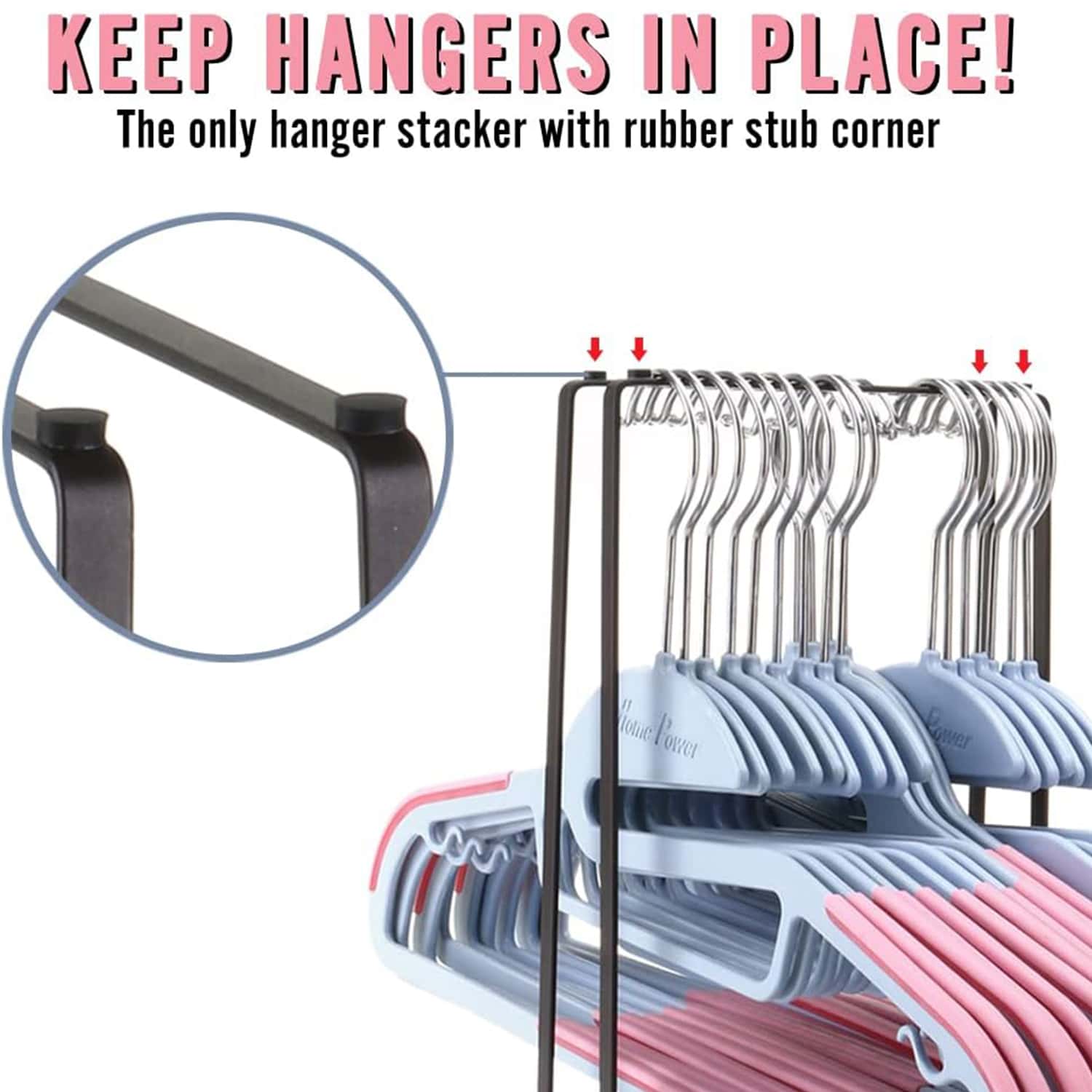 2 Pack Hanger Organizer Stacker Holds 200 Wire Clothes Hanger Holder ...