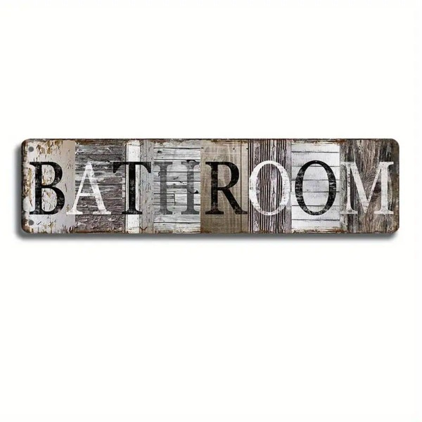 Bathroom Sign Metal Wall Hanging Decorations For Dining Room Kitchen 4 ...