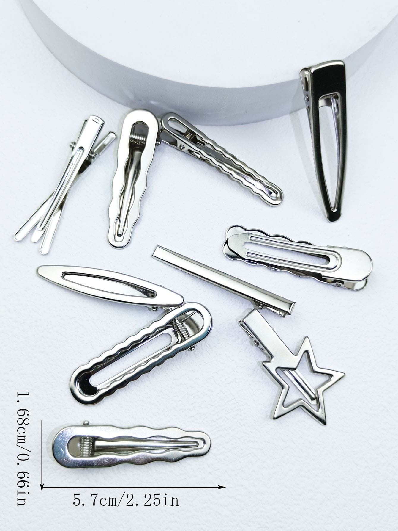 10pcs/Set Women's Silver Wave, Waterdrop, Star, Criss Cross, Letter ...