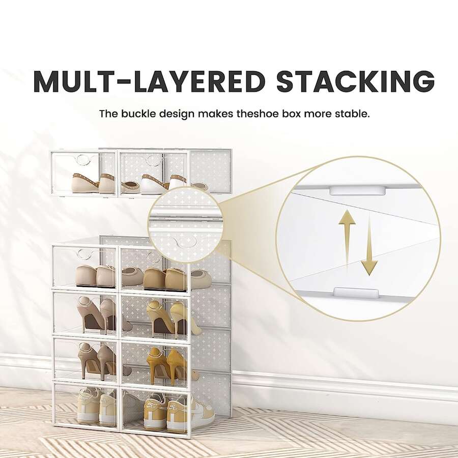 Shoe Storage Boxes, Shoe Organizer for Closet Clear, Shoe Boxes Clear ...