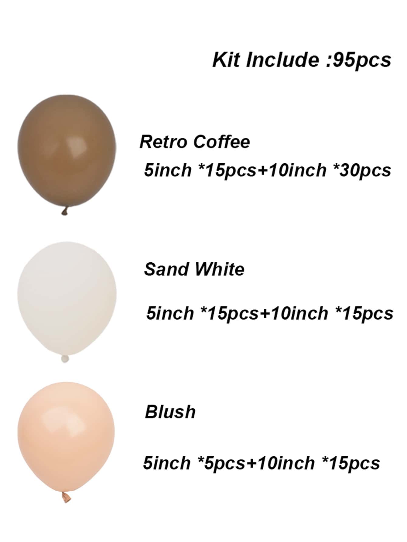 95pcs Coffee Brown Beige Balloons Arch Garland Kit Happy Birthday Party ...