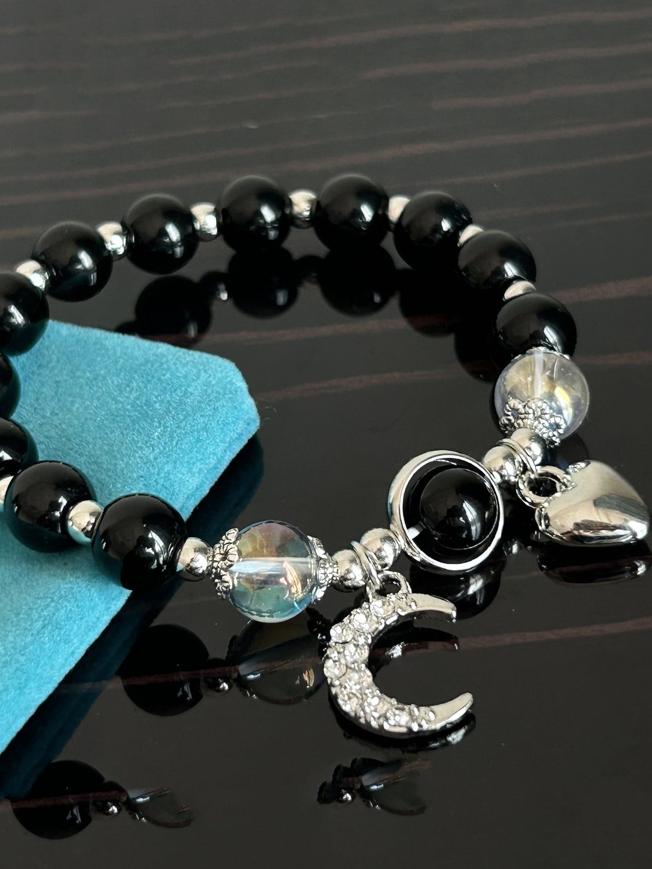 1Pc Moon Heart Beaded Bracelet For Women | SHEIN USA