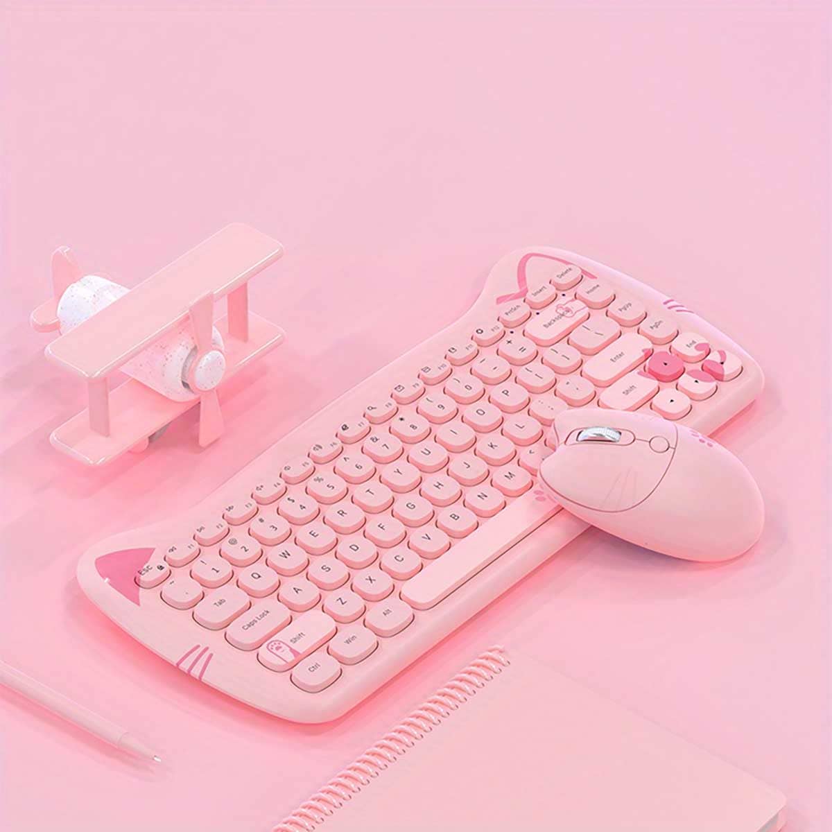 A3060 2.4G Pink Wireless Keyboard And Mouse Kit Keyboard And Mouse ...