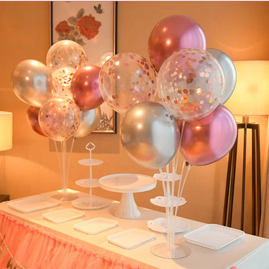 14pcs 12-inch Red Silver Golden Glitter Latex Balloons, Balloon ...