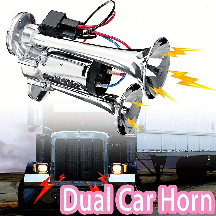 Dual Truck Trumpets, 150db Super Loud Air Horn Speaker, for Any 24V Vehicles Trucks Lorrys ...