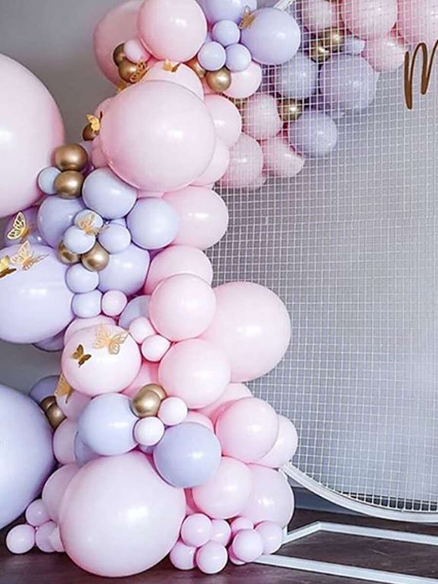132pcs Pastel Pink Purple Balloon Garland Arch Kit Birthday Decorations ...