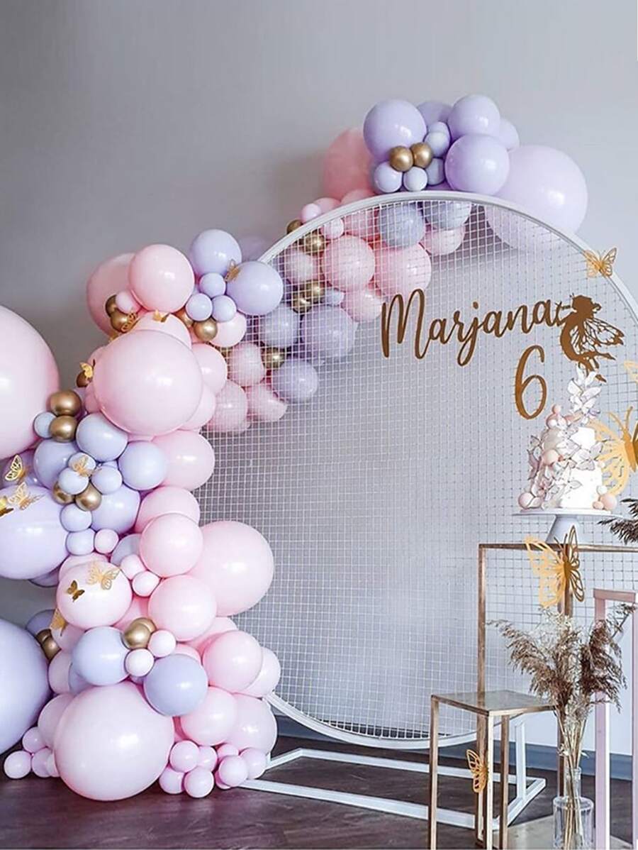 132pcs Pastel Pink Purple Balloon Garland Arch Kit Birthday Decorations ...