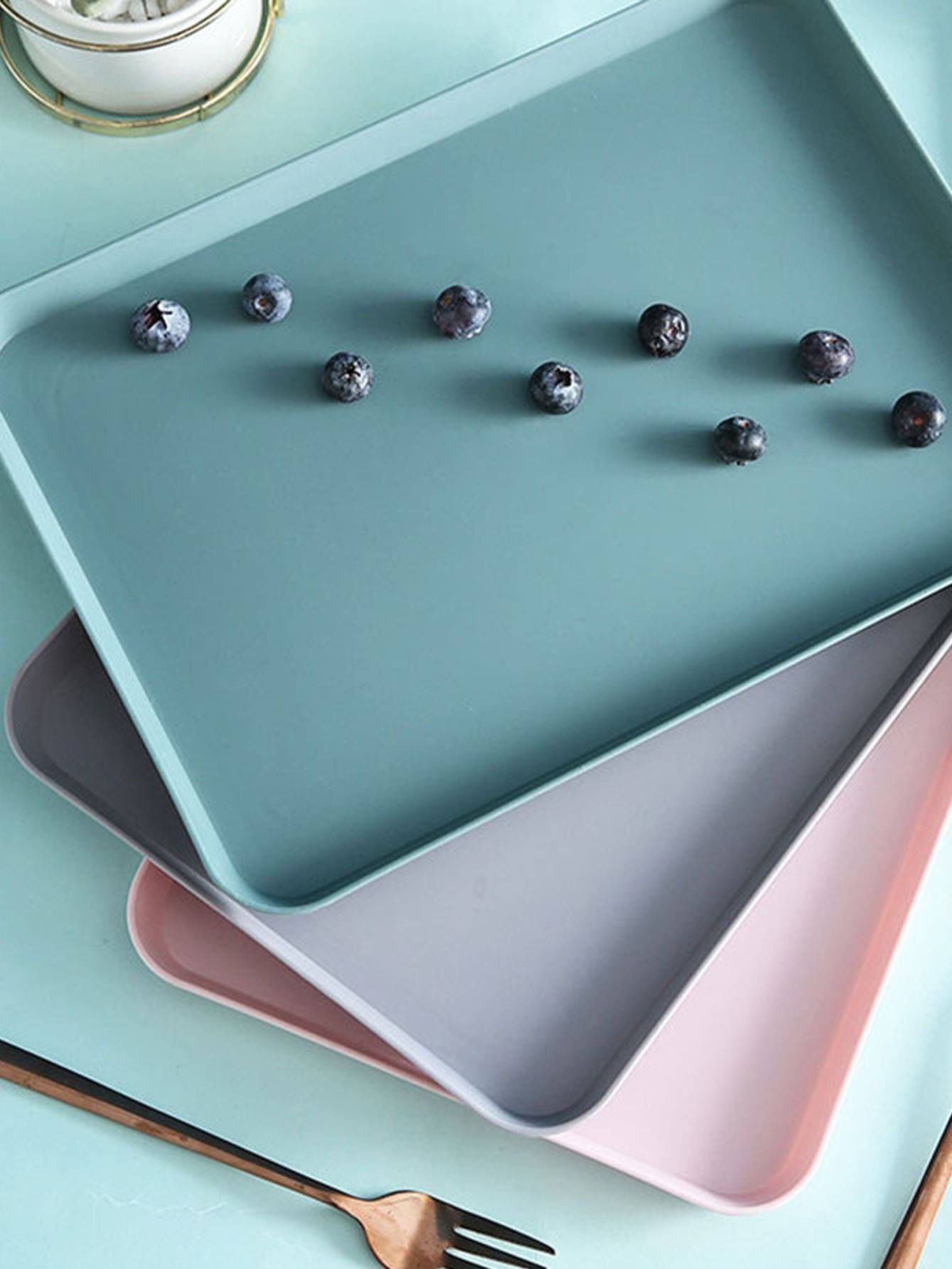 Breakfast Plate Nordic Style Rectangular Plastic Tray For Home Serving Tea, Snack And Desserts ...