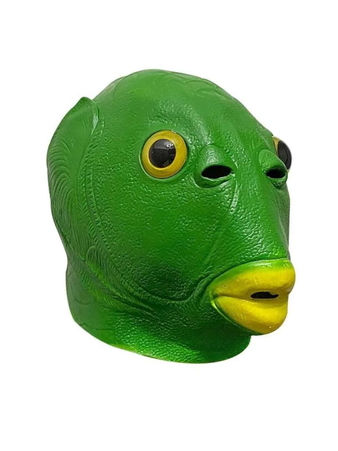 1pc Halloween Green Fish Latex Mask Monster Fish Head Cover Fun Cosplay ...
