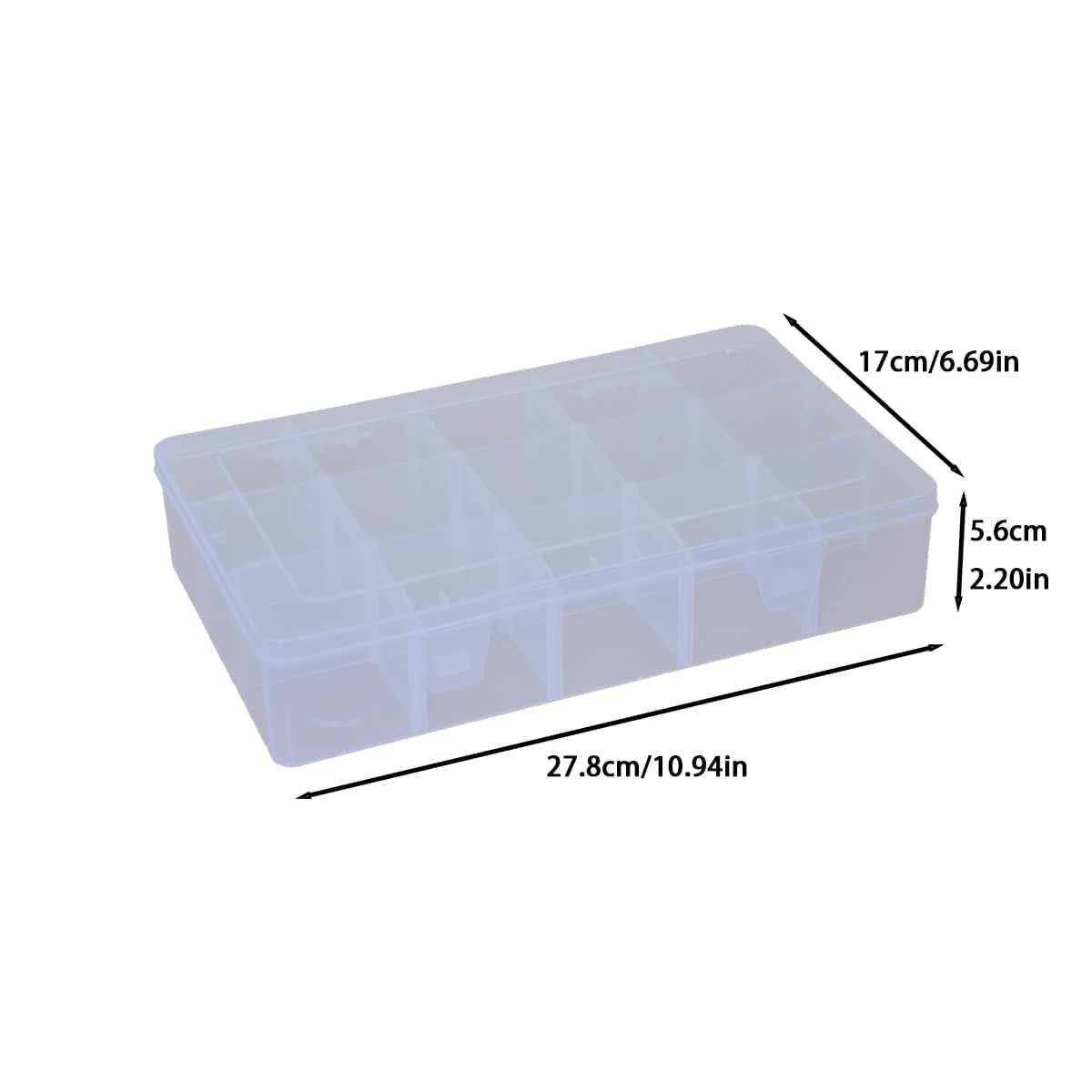 1pc 15 Grids Large Plastic Storage Organizer Box With Adjustable ...