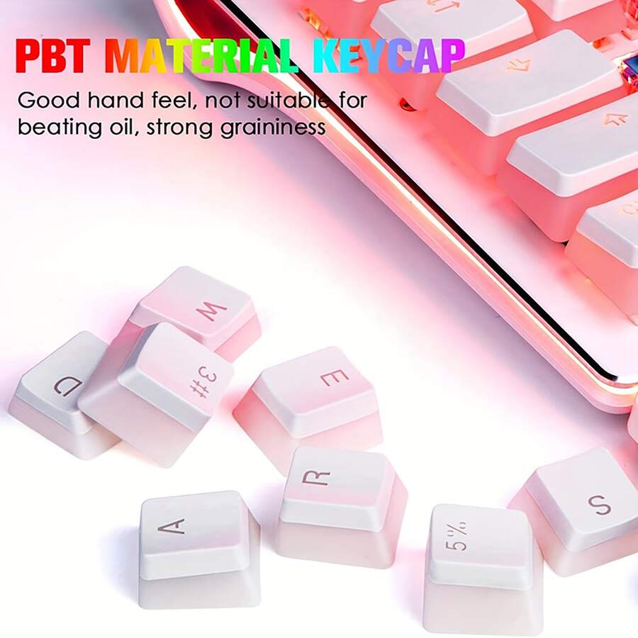 AJAZZ Pudding pink keycaps matte feel 108 full key two-color/two-color ...