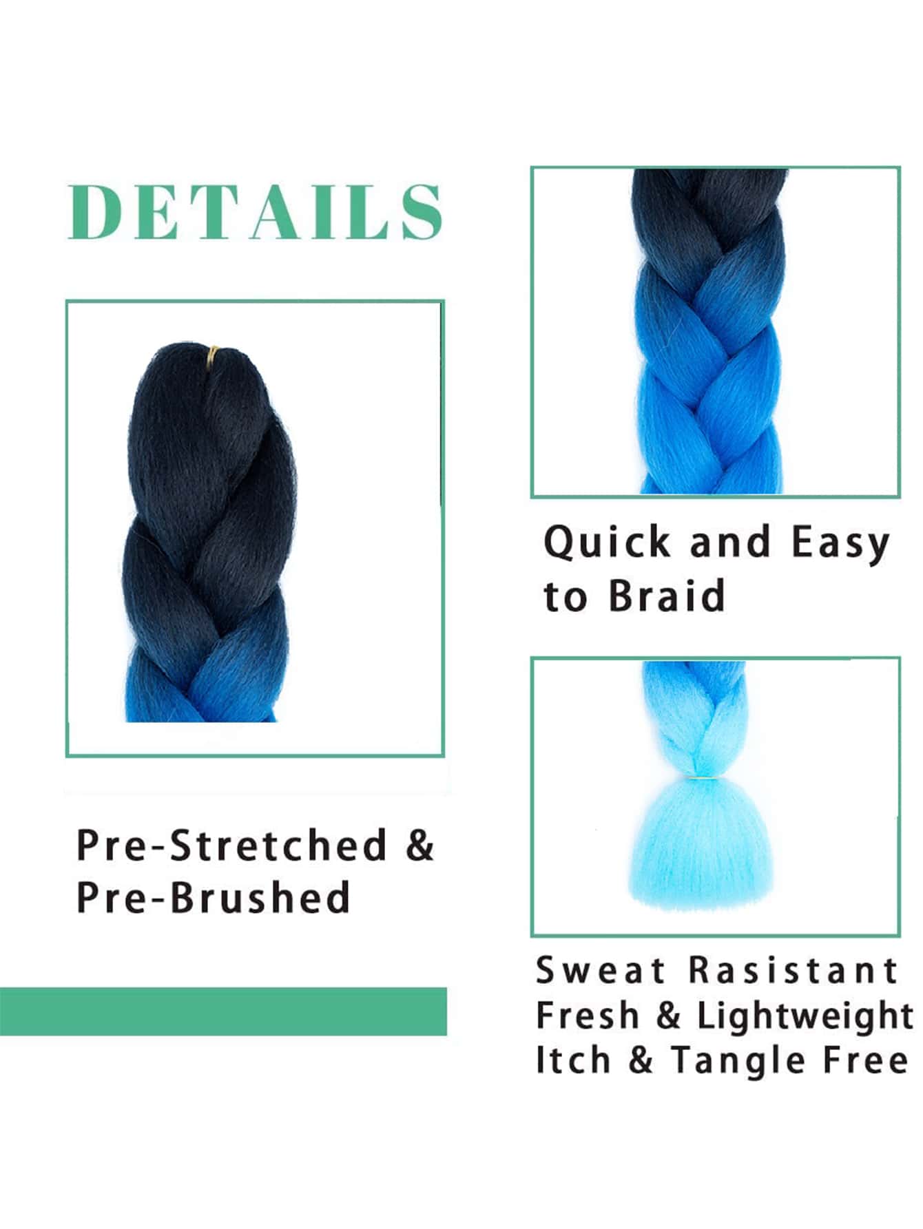 Yaki Straight Jumbo Braid Hair Extensions 24Inches Pre Stretched Ombre ...