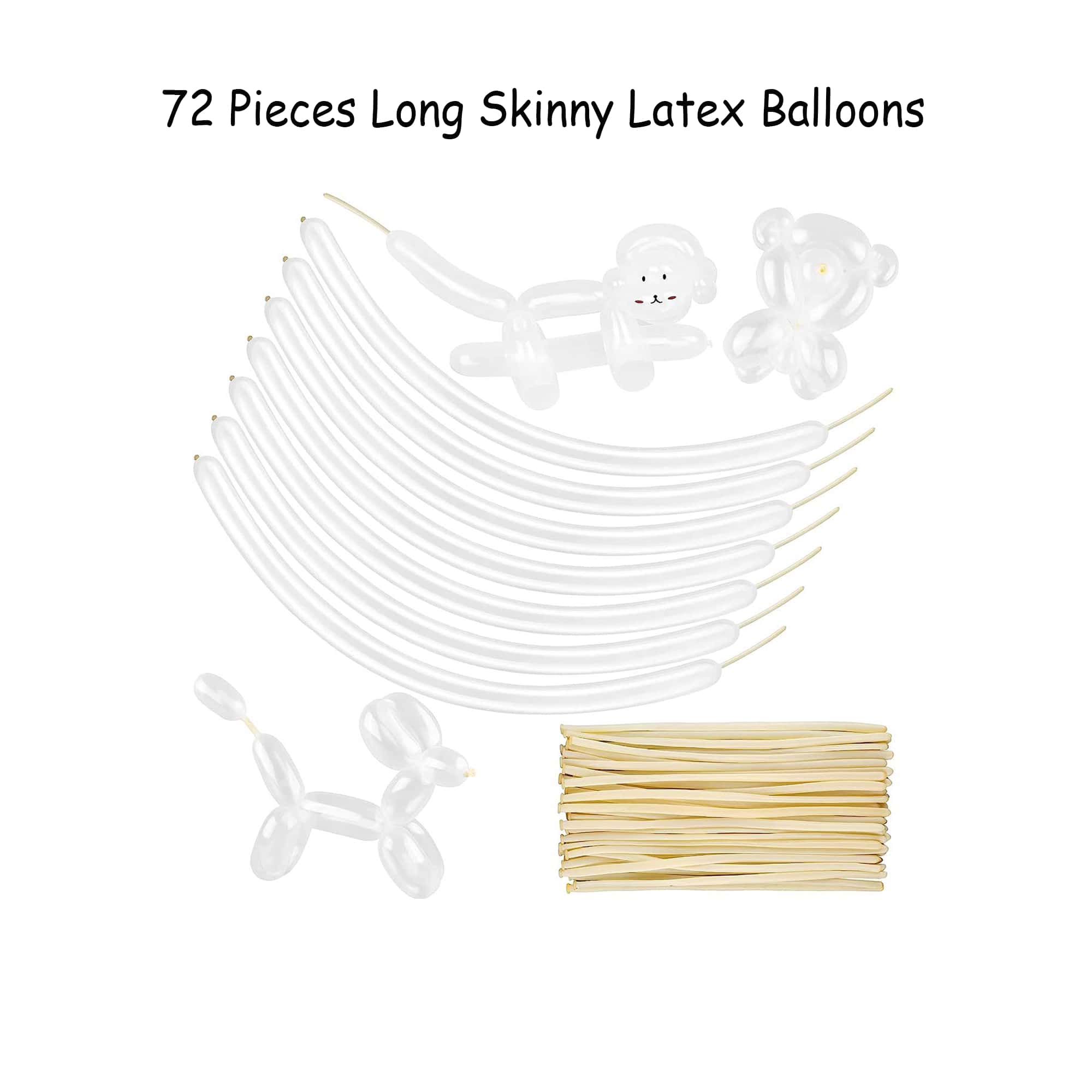 72 Pieces Long Skinny Latex Balloons Twisting Balloons Modelling ...