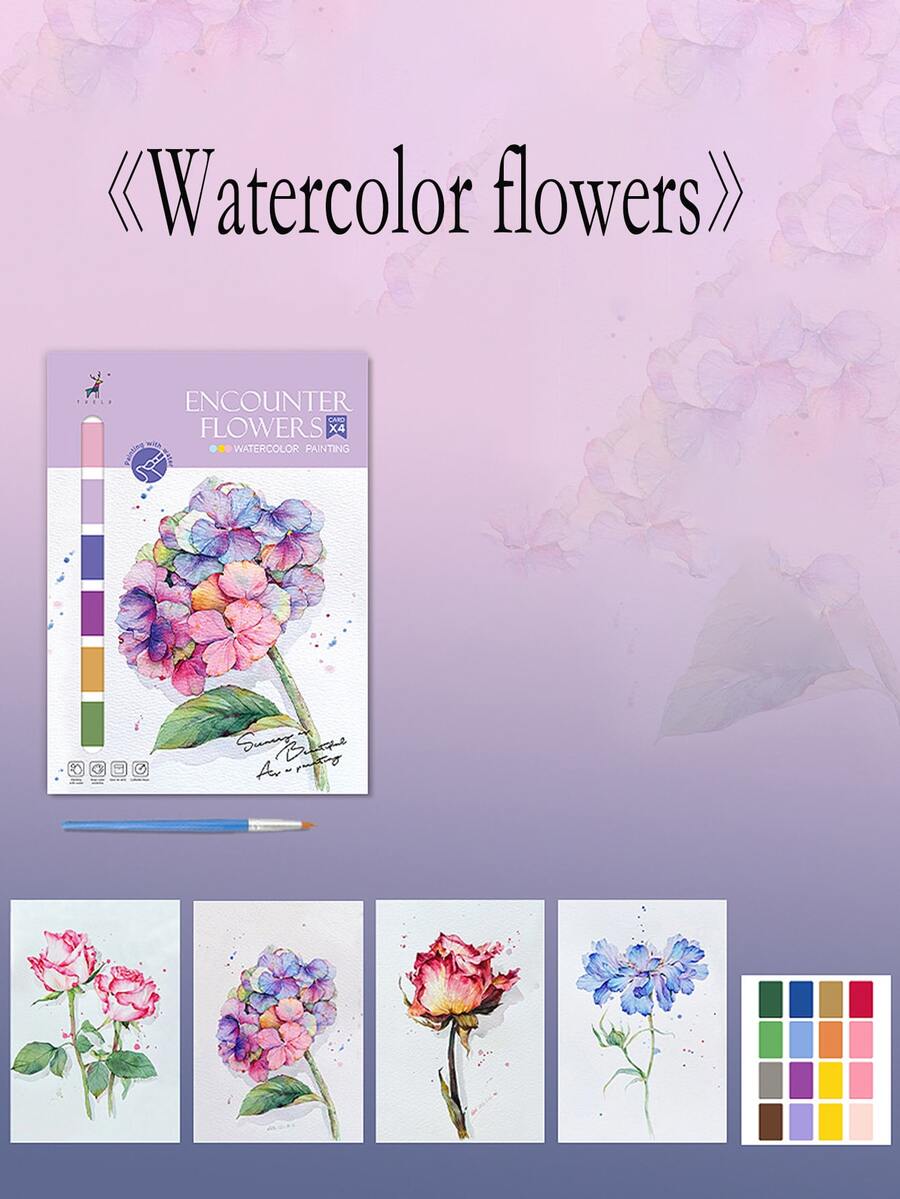 1pc Creative Watercolor Coloring Book, Decompression Graffiti Drawing ...