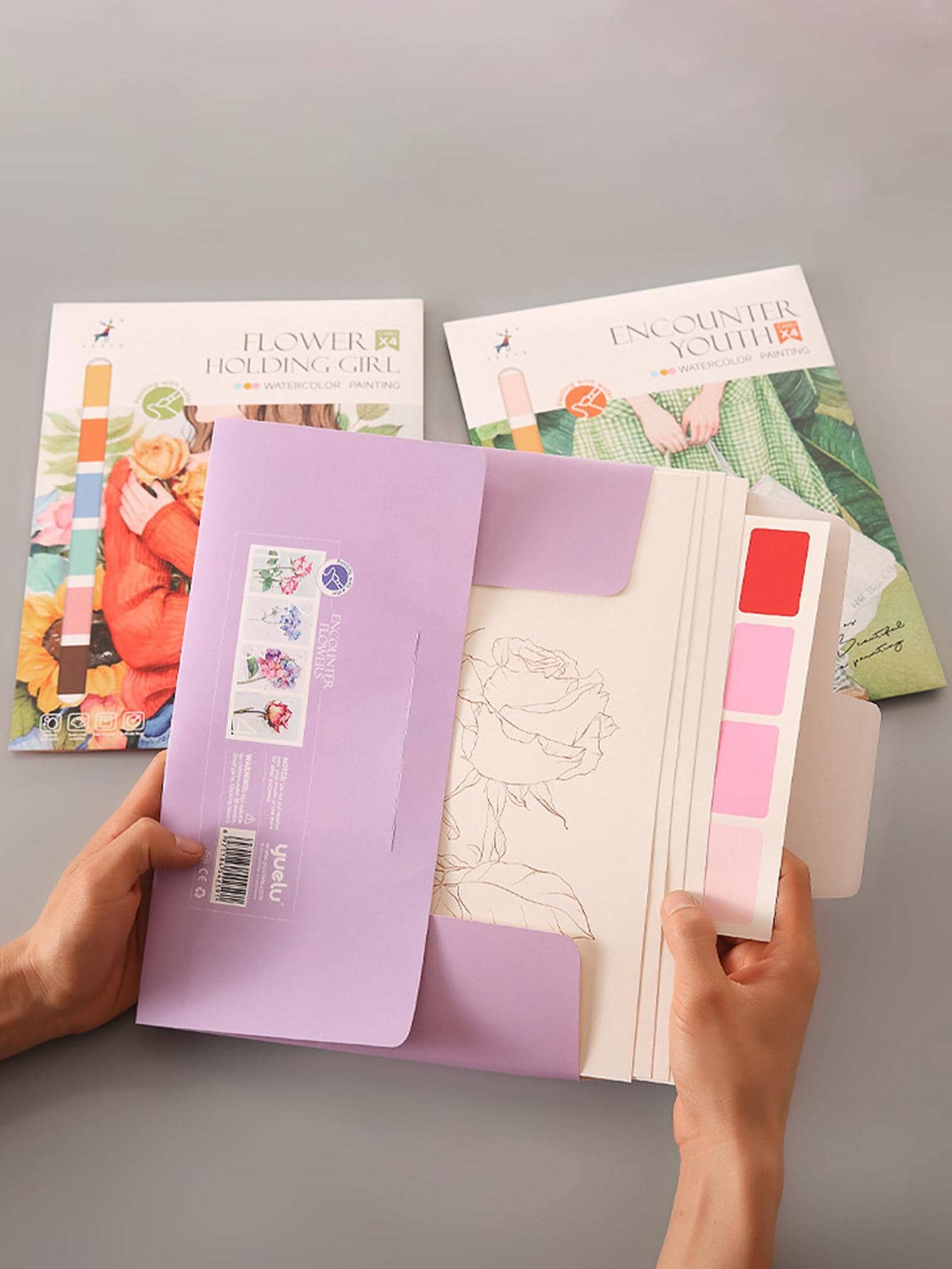 1pc Creative Watercolor Coloring Book With Cartoon Design, Color Paint ...