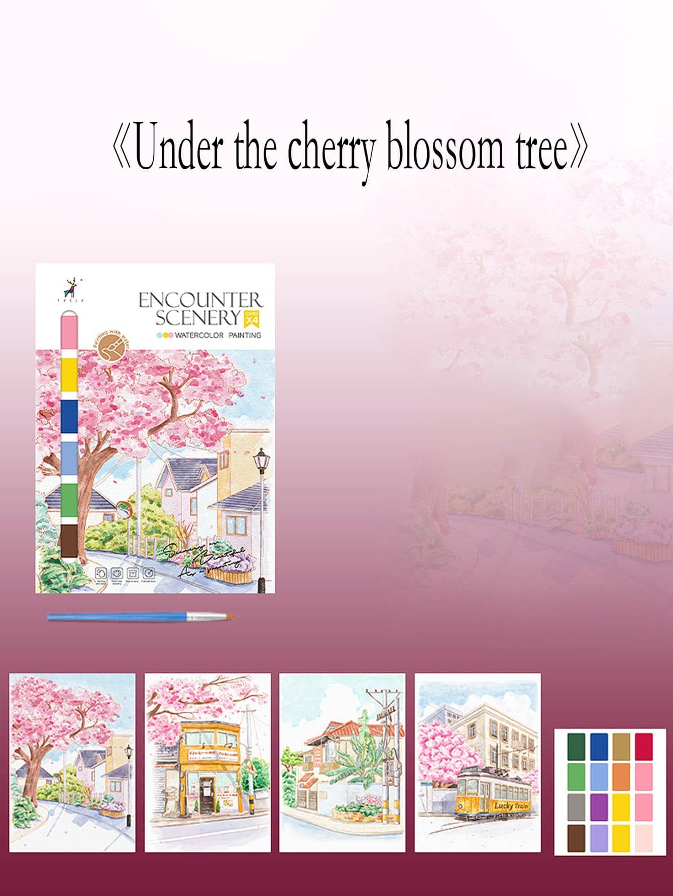 1pc Creative Watercolor Coloring Book With Cartoon Design, Color Paint ...