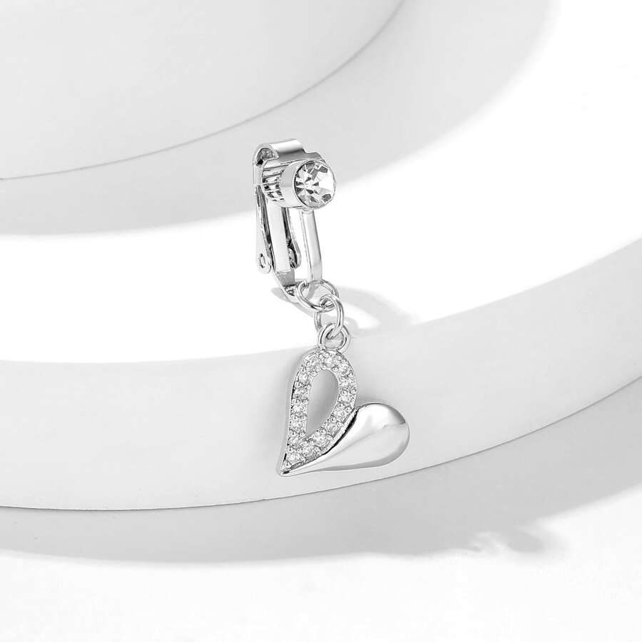 Fake Belly Heart Fake Belly Piercing Heart Clip On Umbilical Navel Fake ...