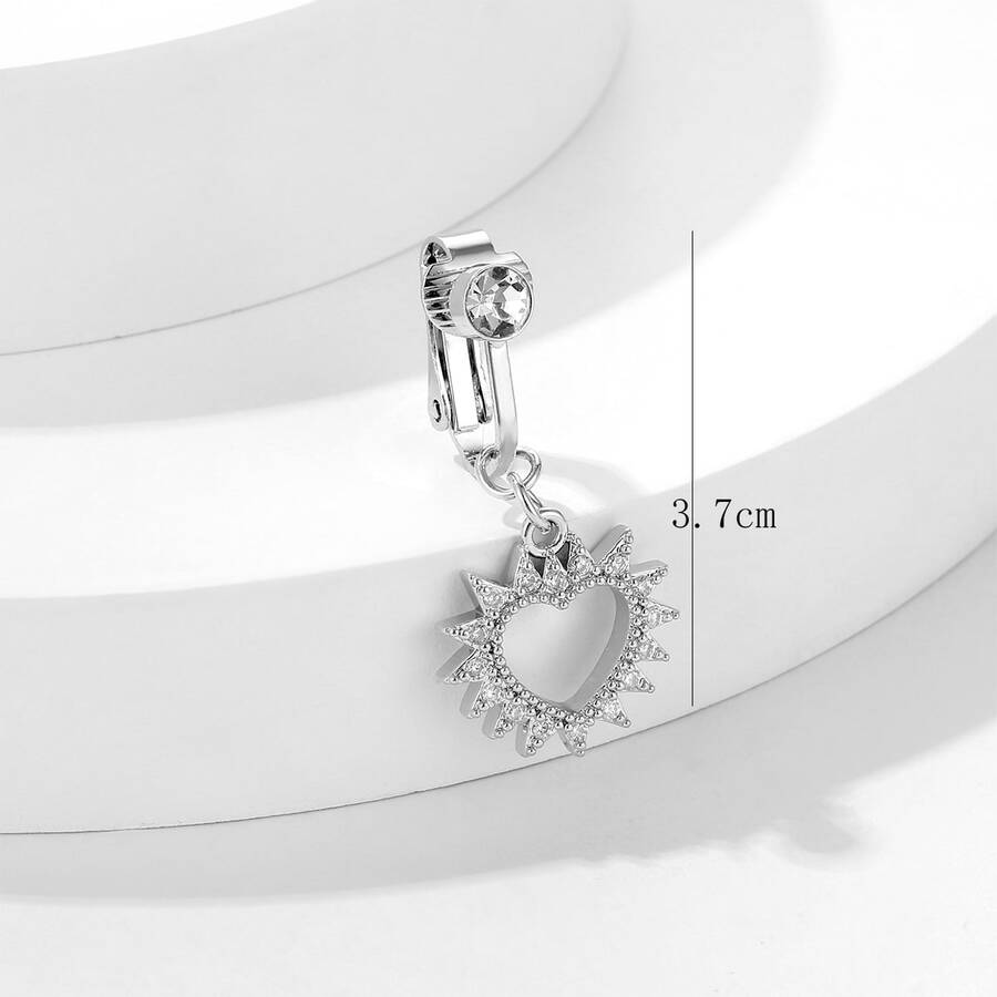 Fake Belly Ring Sun Heart Fake Belly Piercing Clip On Umbilical Navel ...