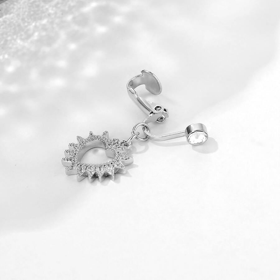 Fake Belly Ring Sun Heart Fake Belly Piercing Clip On Umbilical Navel ...