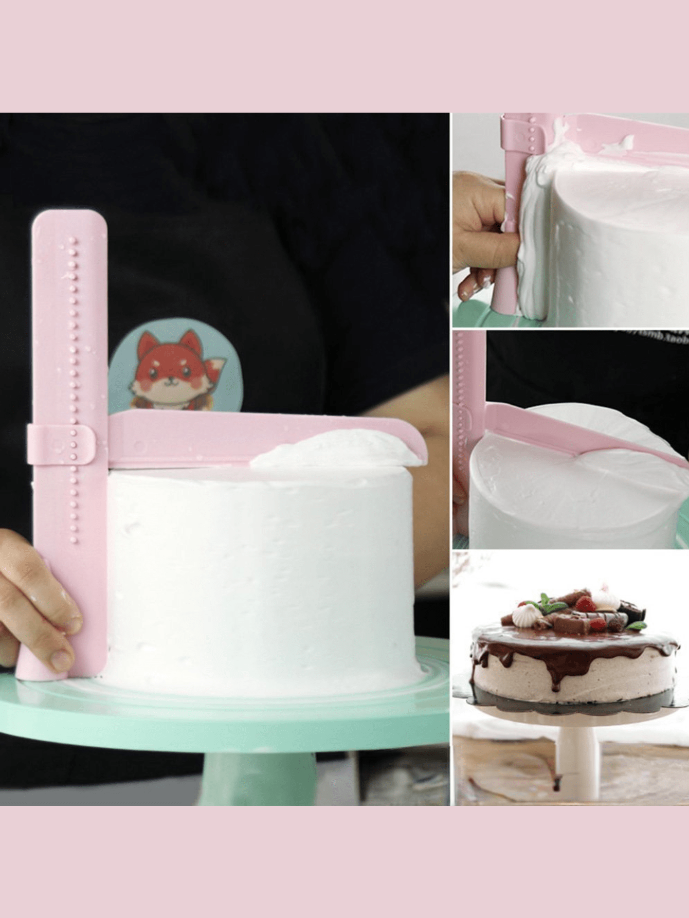 Adjustable Cake Scraper Icing Smoother Plastic Cake Cream Smoother ...
