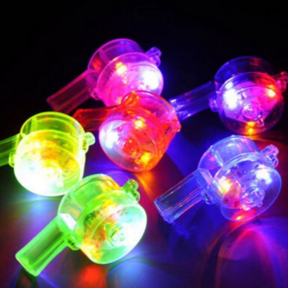 8 PCS Light Up Whistles LED Flashing Blinking Favors Rave Lanyard ...