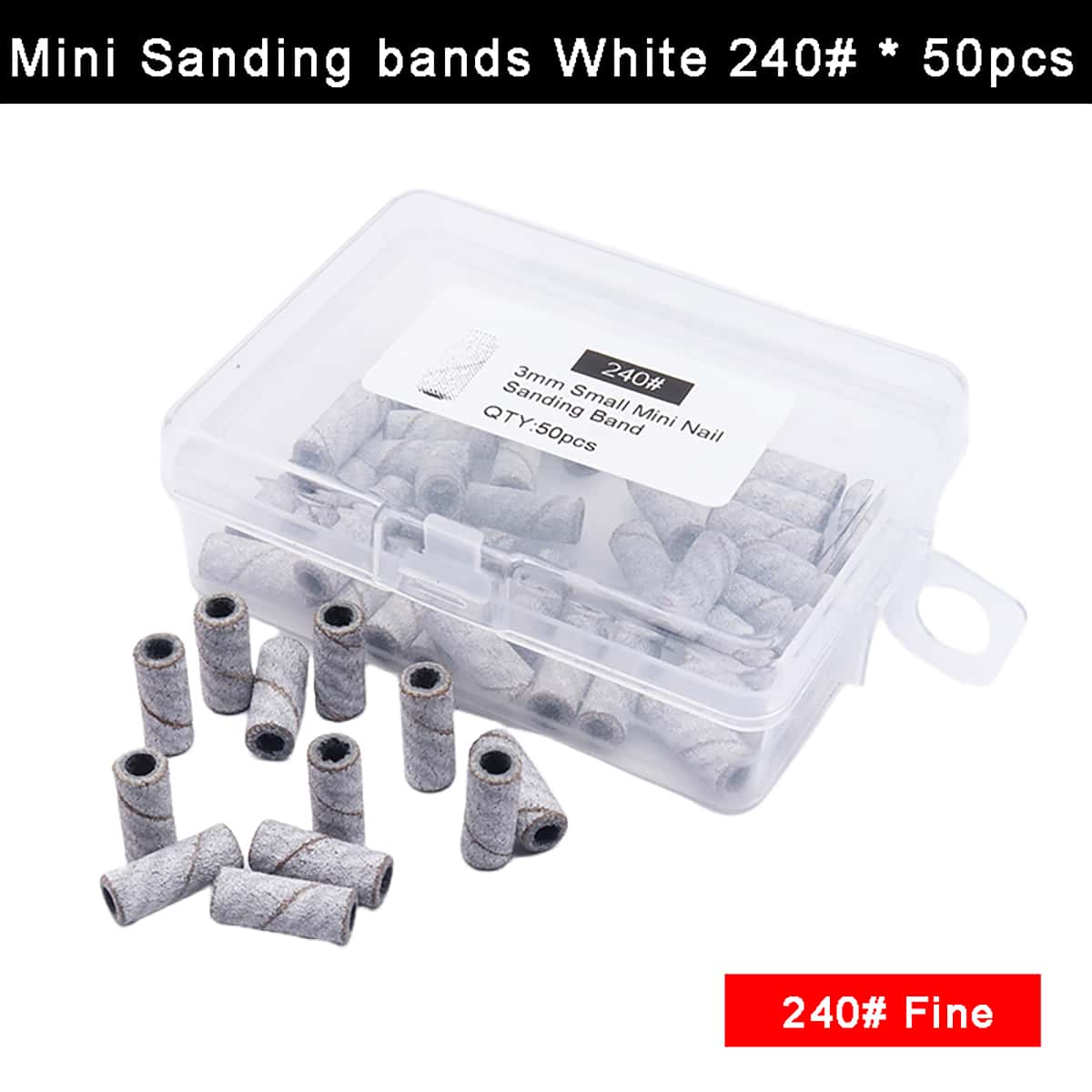 50Pcs Per Box 3Mm Mini Zebra Sanding Bands White 240# Fine Remover ...