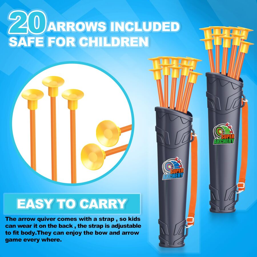 Bow and Arrow Toys for Kids 5 6 7 8 9 10+ Years Old,2 Bow and Arrow ...