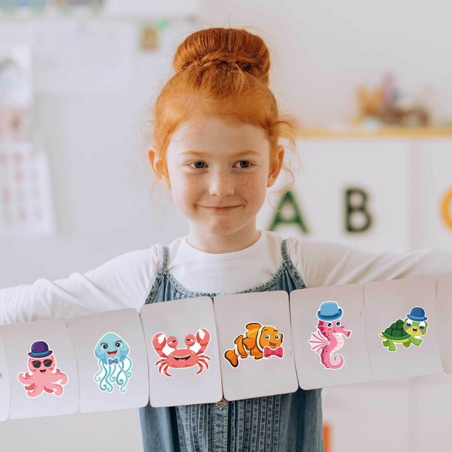 16 Pcs Make A Face Stickers For Kids, 8 Different Sea Designs Stickers ...