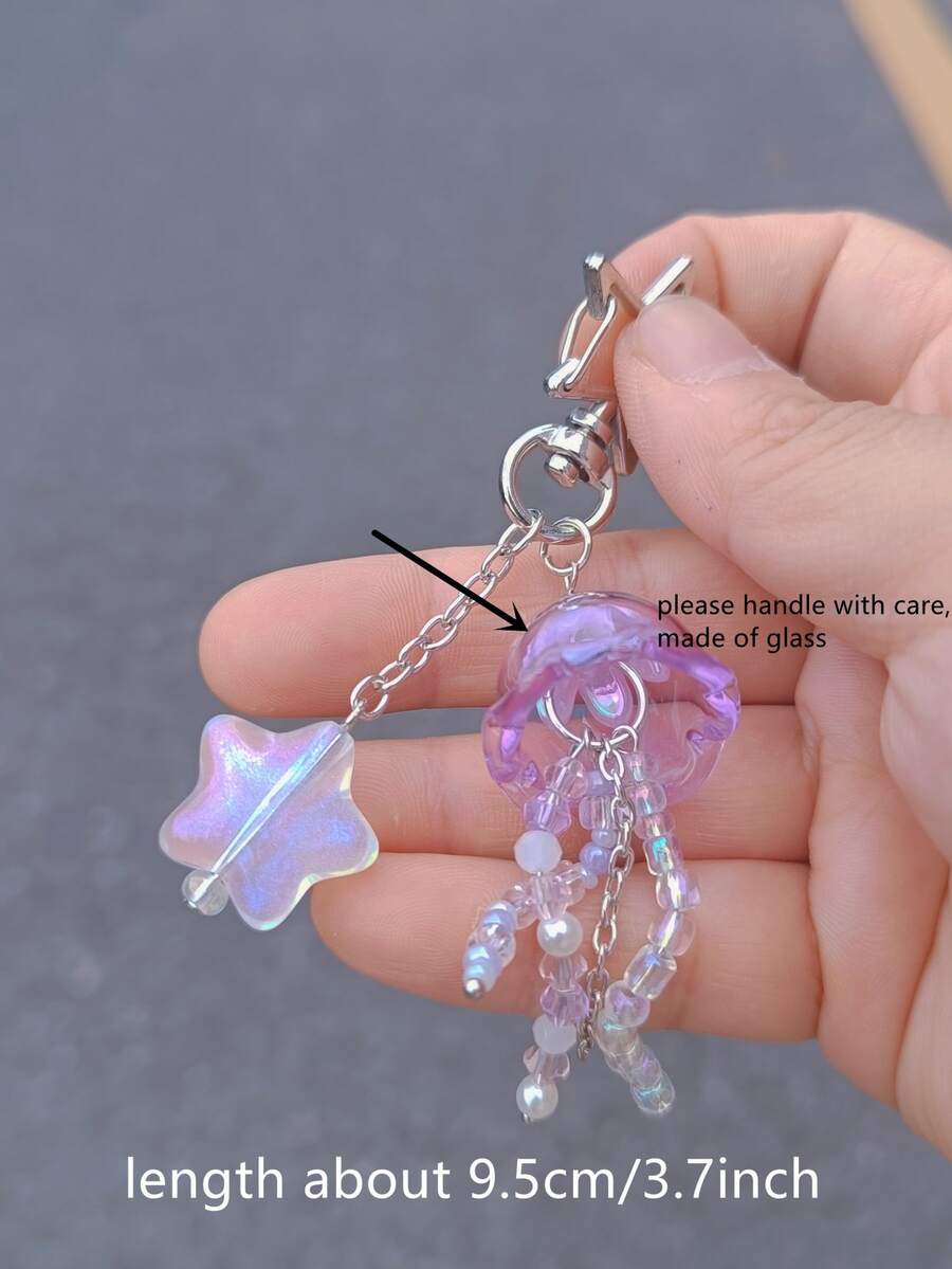 1pc Purple Diy Jellyfish Keychain | SHEIN USA