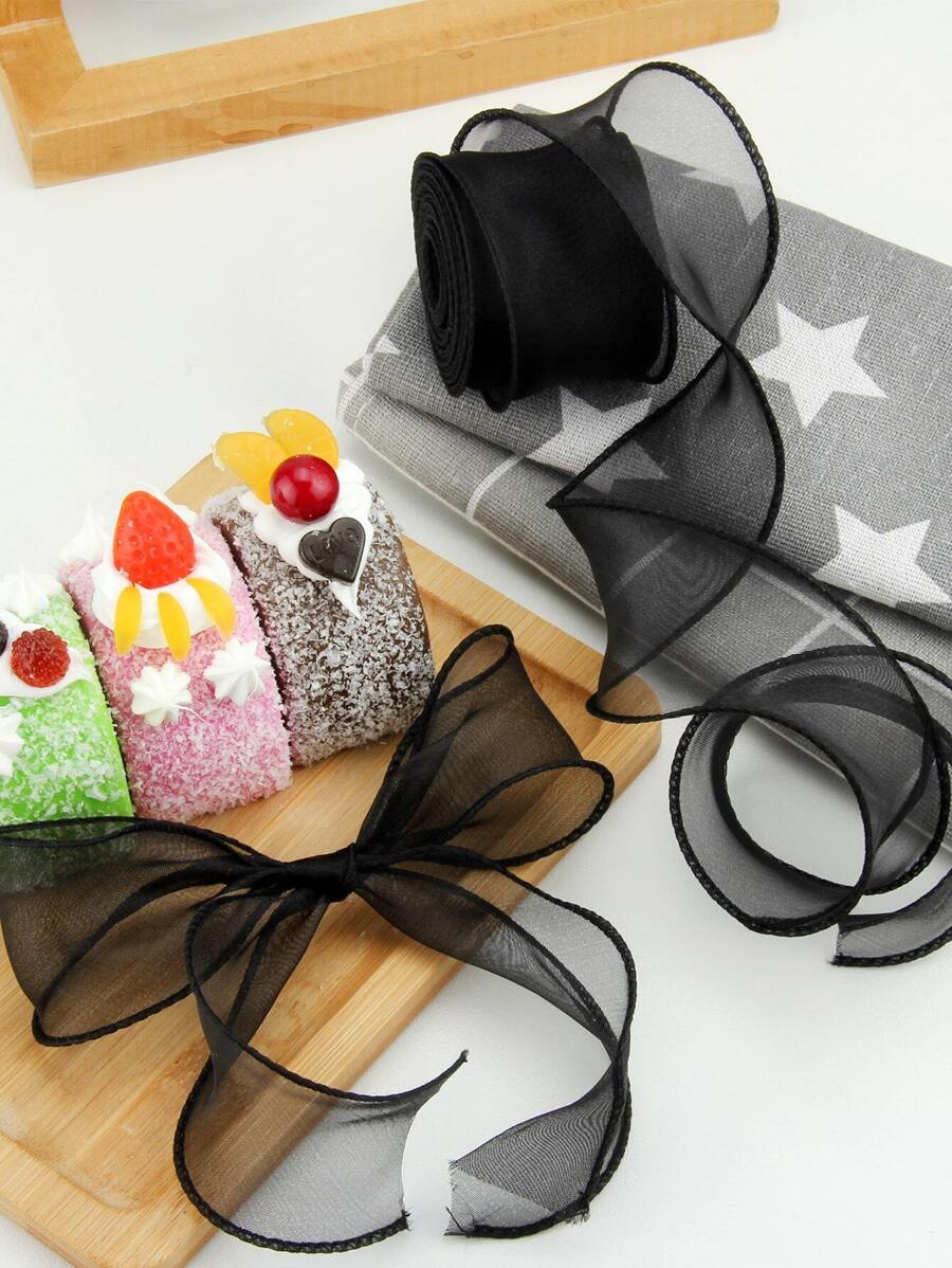 1 Roll Of 9m Sheer Ribbon With Edge, For Floral Arrangement, Gift ...