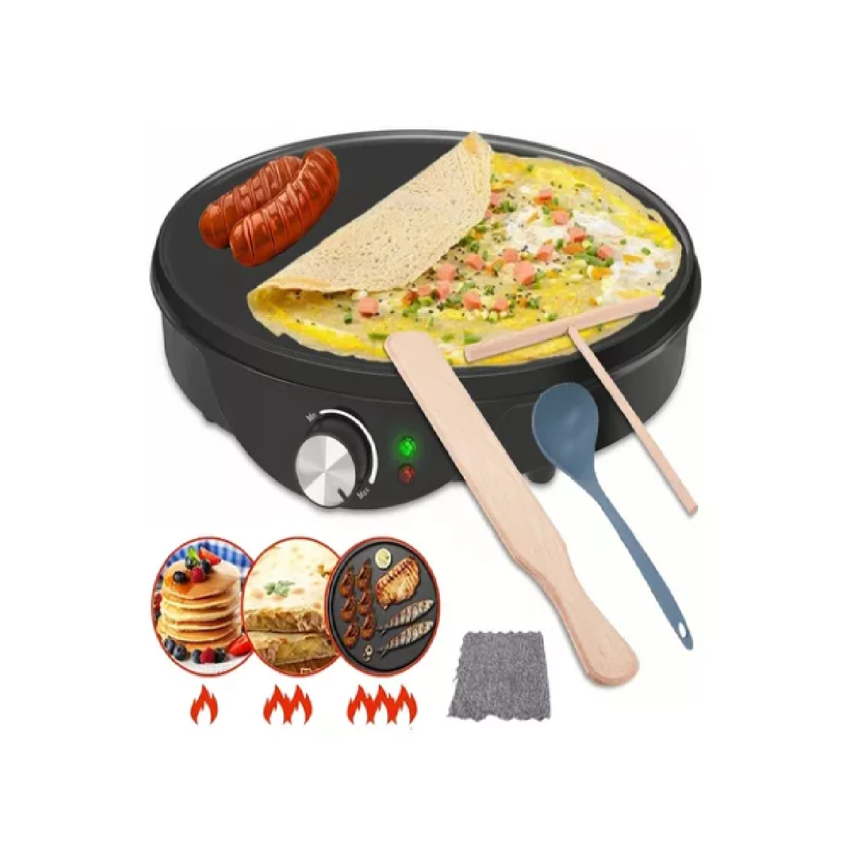 Adjustable Non-Stick Electric Crepe Maker 1000w | SHEIN USA