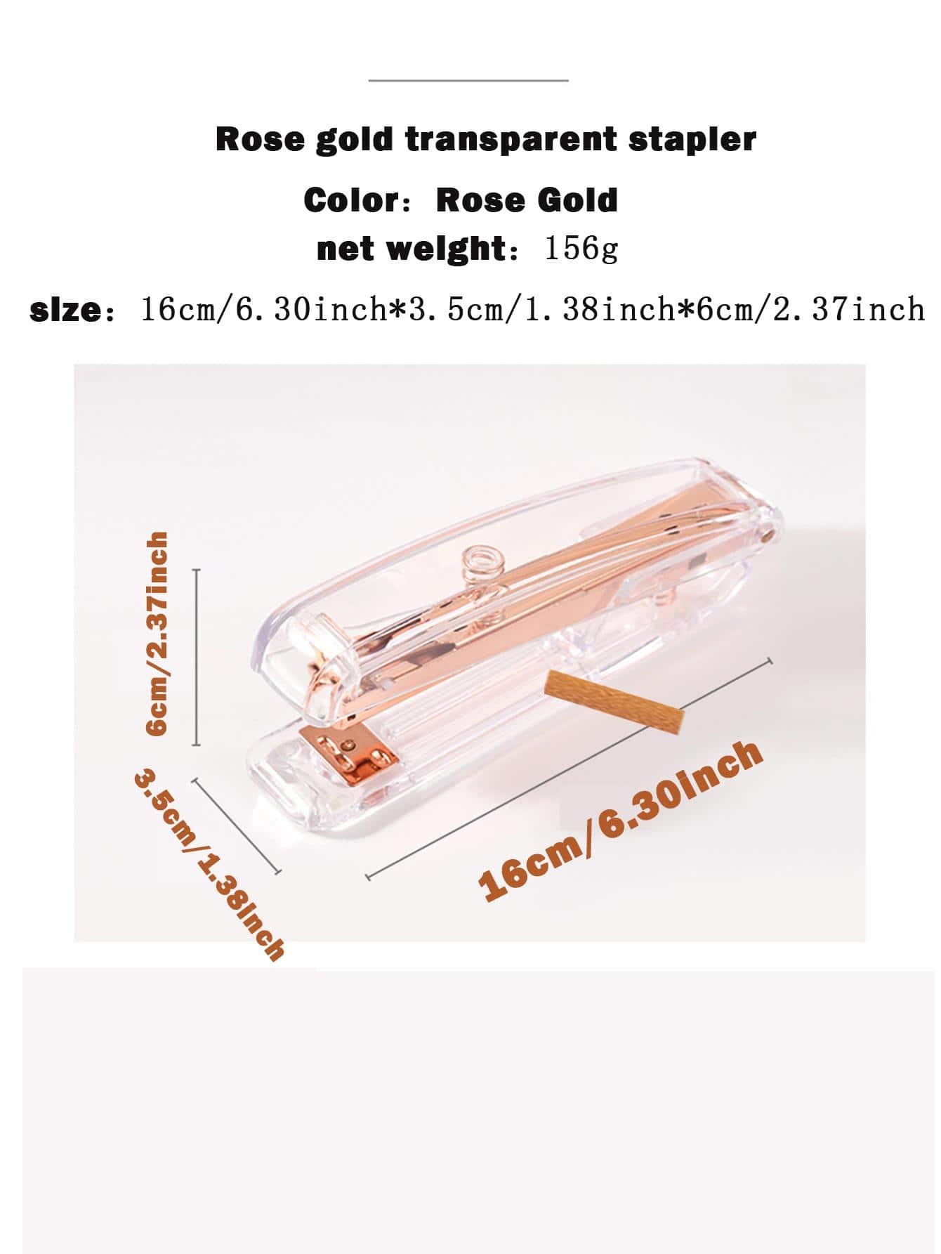 Transparent rose gold Stapler simple stapler | SHEIN USA