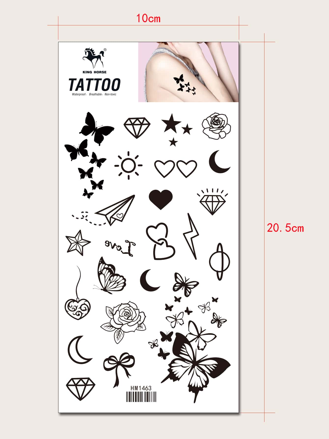 Tattoo Sticker,1 Sheet Butterfly Pattern Temporary Tattoos For Women ...