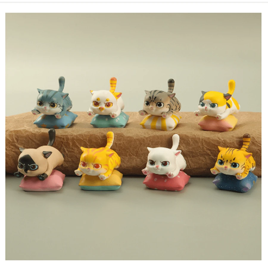 8pcs/set 5cm High Animal Hand-made Collectible Figure, Cute Cartoon Cat ...