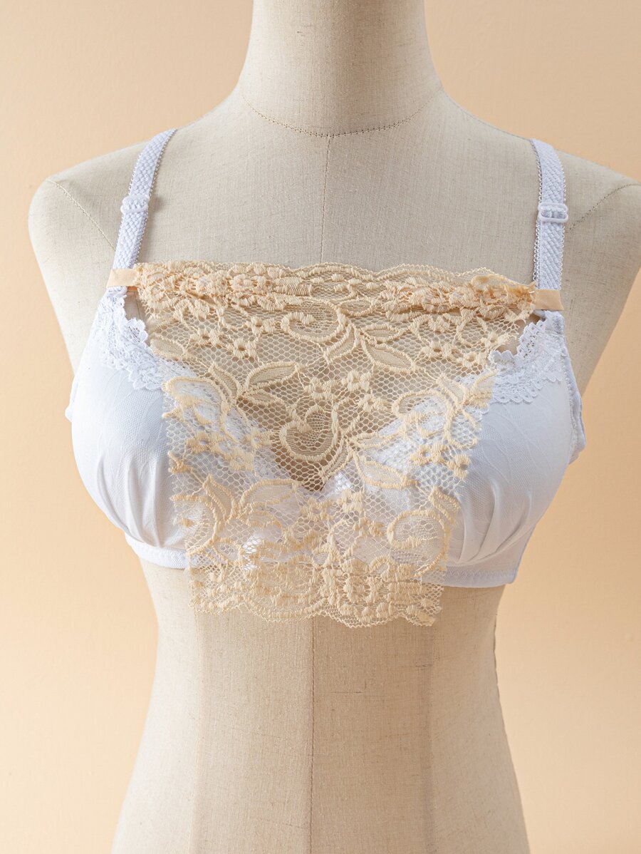 1pc Women's Lace & Floral Anti-light & Chest Covering Camisole With Low ...