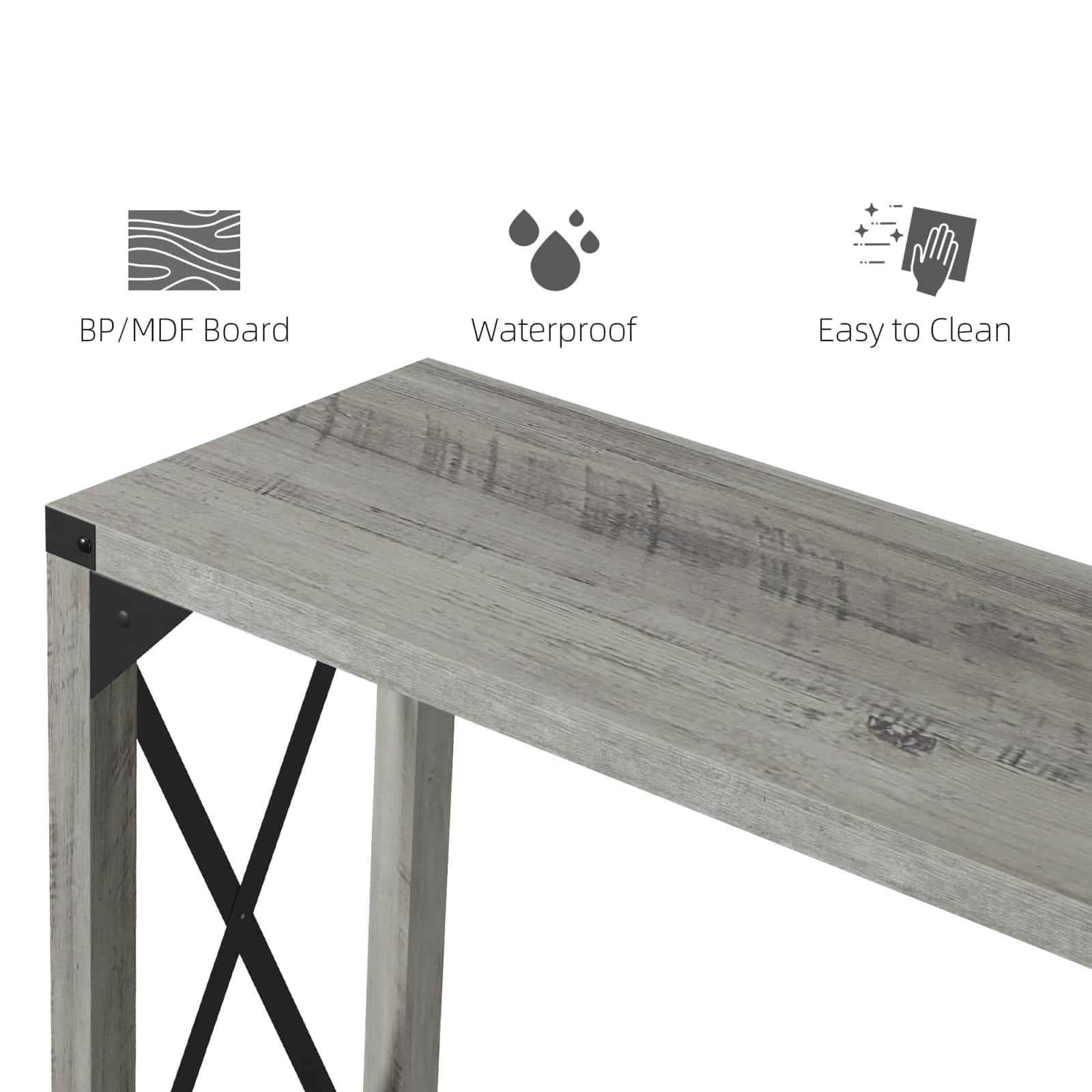 Narrow Entryway Table, 43 Inch Console Tables with 2-Tier Wood Design ...