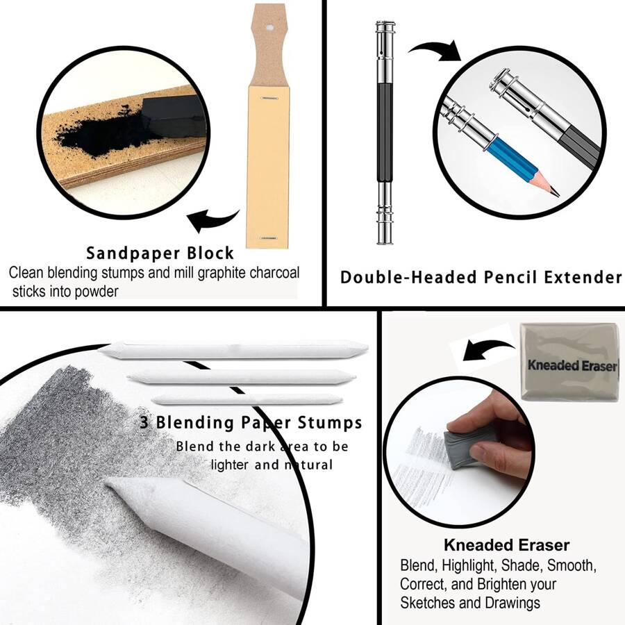 Drawing Pencil Set, 24/32/35/40 PCS Sketching Pencils And Drawing Kit ...