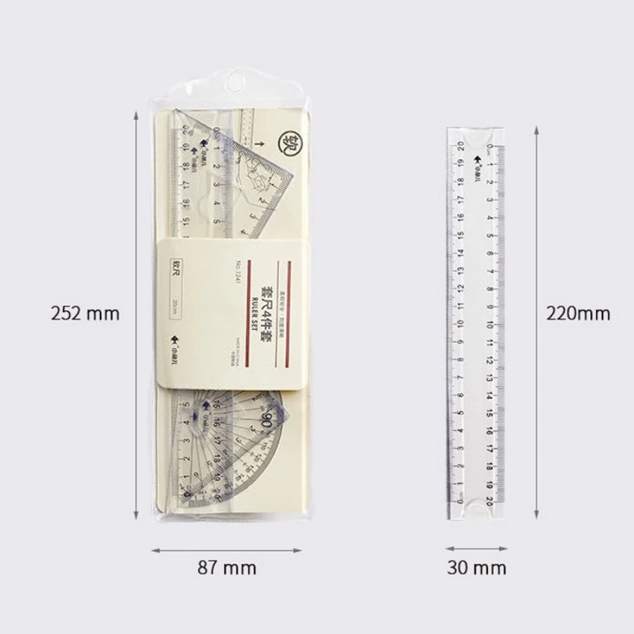 Drawing Ruler Set With Flexible Ruler, Straight Ruler, Triangle Ruler ...