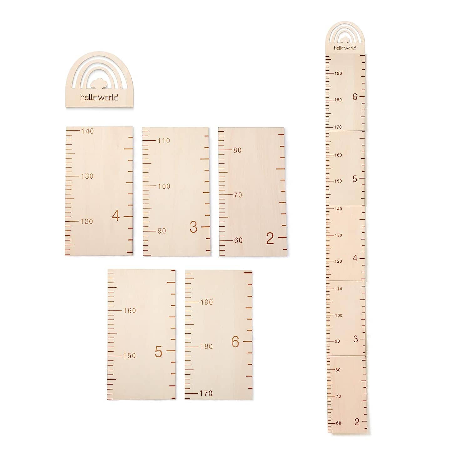 Wooden Height Growth Chart For Kids, Wooden Ruler Kids Height Wall ...