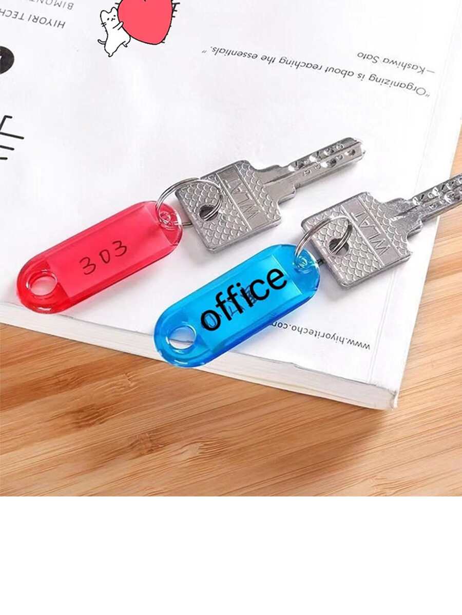 Street 10pcs Transparent Multi-Color Keychains With Big Ring For Keys ...