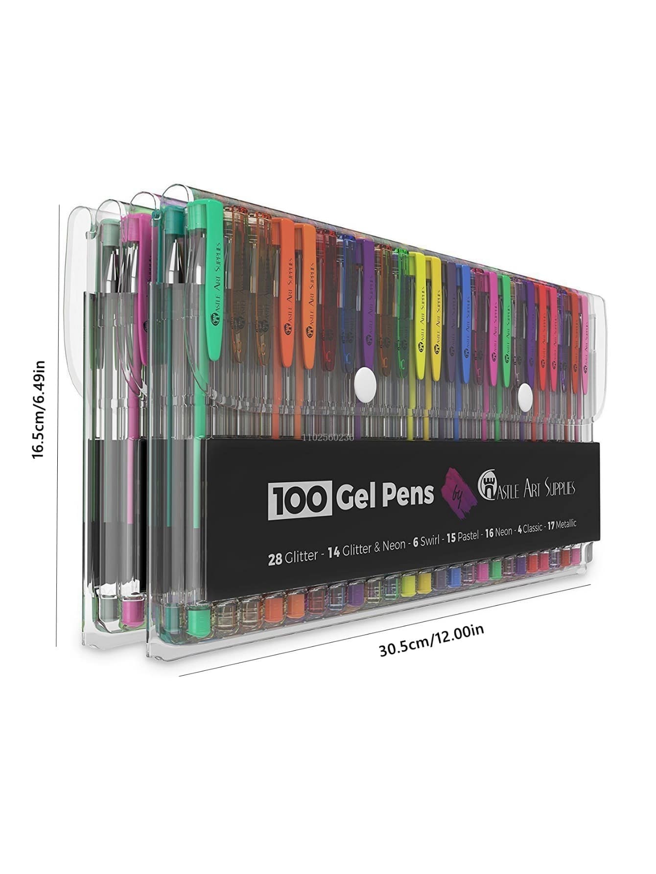 100 Colors Gel Pen Set Glitter Metallic Colored Ink For Adult Coloring ...