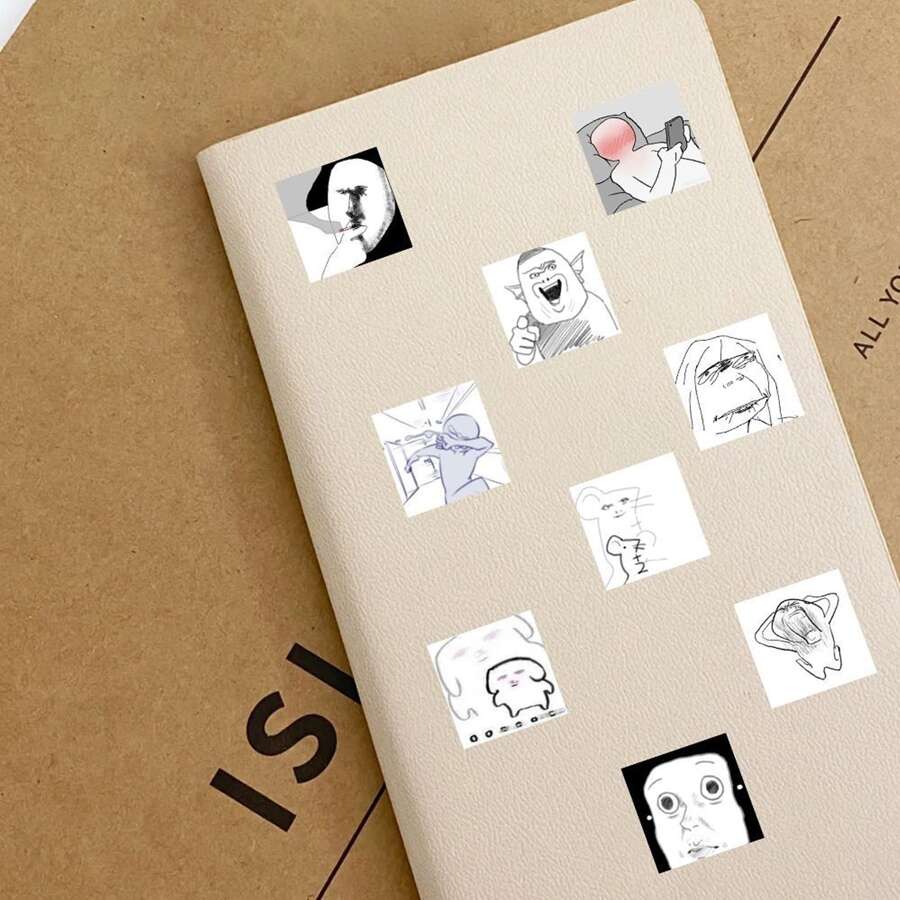 1pack 48pcs Funny Emoji Expression Stickers | SHEIN UK