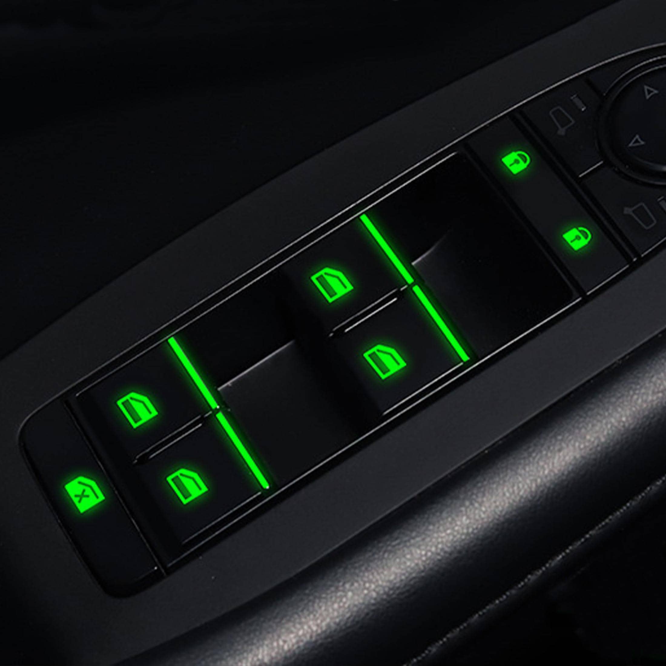 1pc Luminous Car Window Switch Sticker Car Door Lock Switch Sticker ...